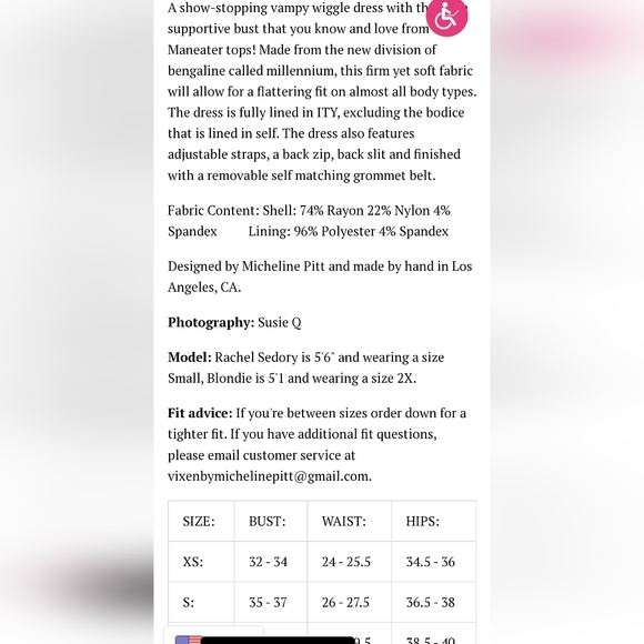 Vixen by Micheline Pitt | Dresses | Vixen Micheline Pitt Size Small ...